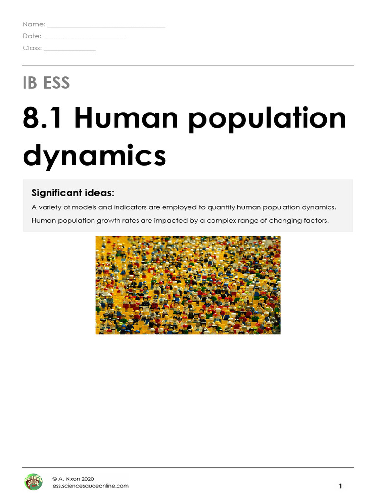 8.1 Human Population Dynamics | PDF | World Population | Total ...