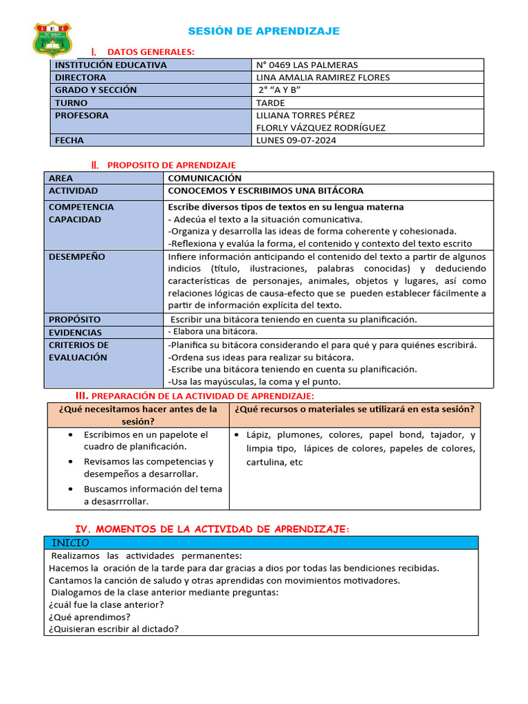 Sesión Comuni. 09 de Julio Bitacora | PDF | Blog | Aprendizaje Sesión Comuni. 09 de Julio Bitacora | PDF | Blog | Aprendizaje