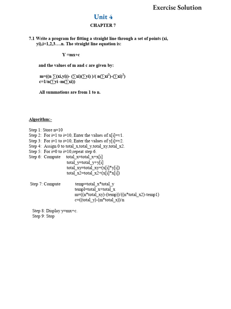 Unit 4 - Exercise Solution | PDF | String (Computer Science) | Algorithms