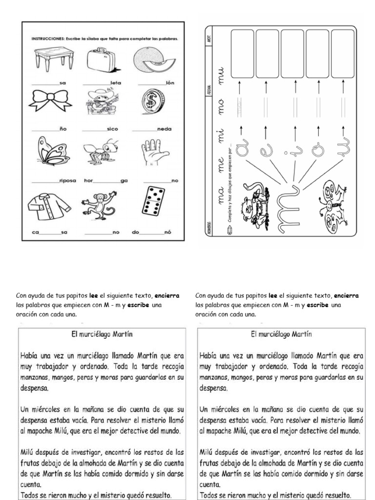 Actividades Letra M Pdf