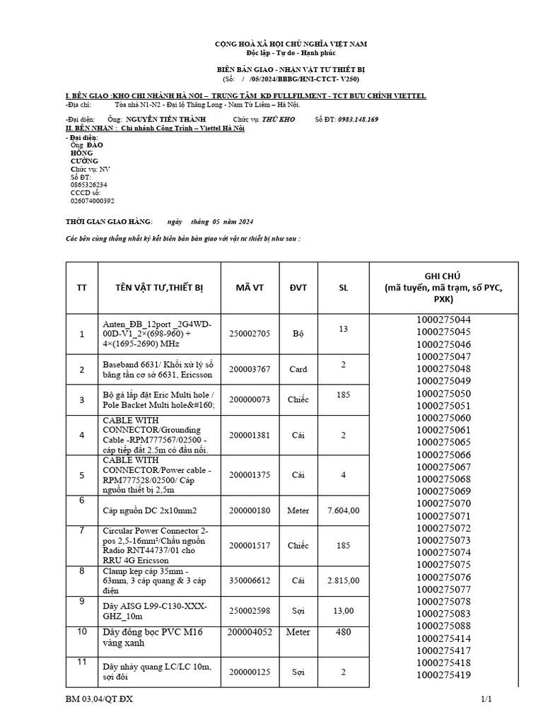 okBBBG - XUAT - V250 - DAI LOI | PDF