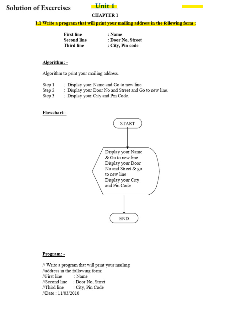 Unit 1 - Exercise Solution | PDF | Fahrenheit | Area