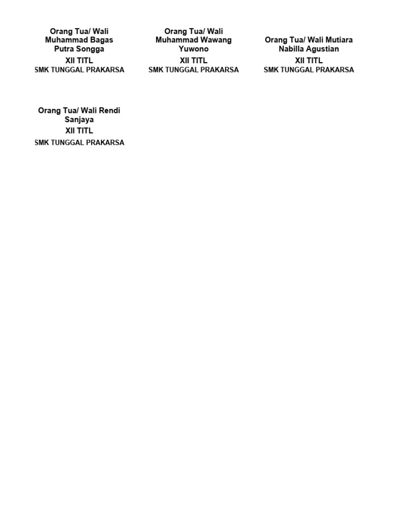 Label Undangan 103 LABEL MAP RAPORT | PDF