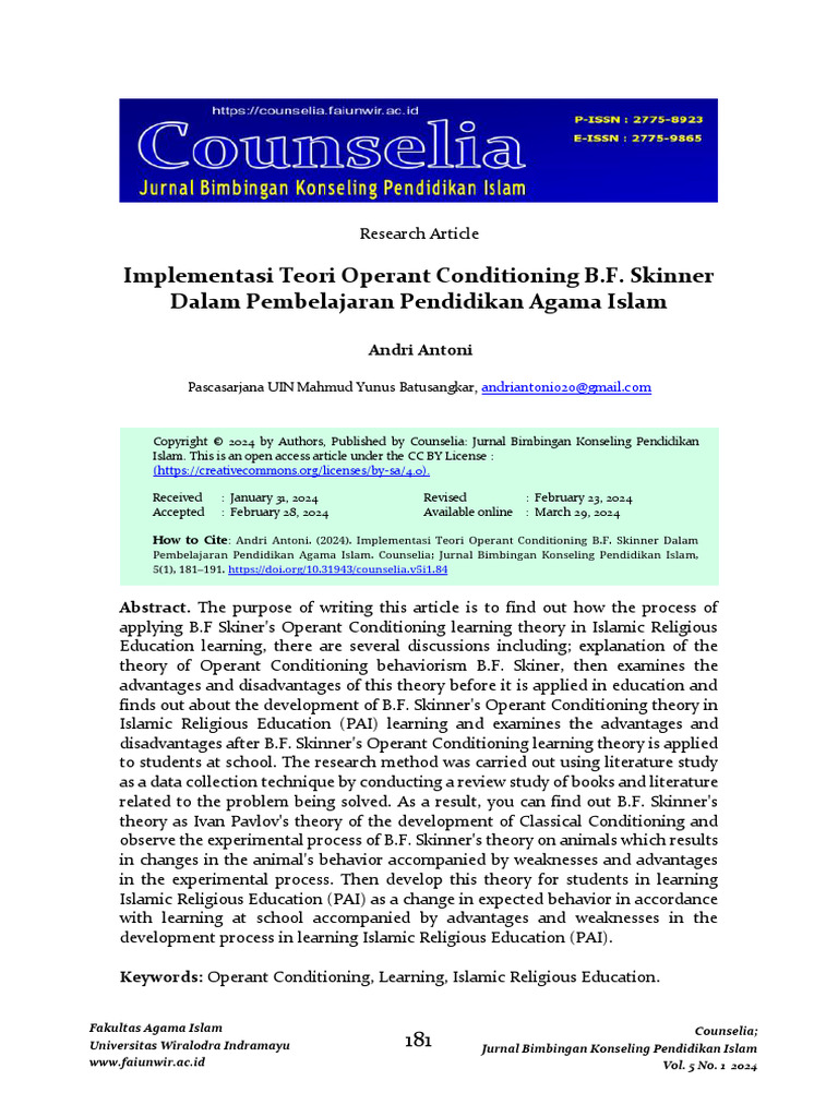 Implementasi_Teori_Operant_Conditioning_BF_Skinner | PDF