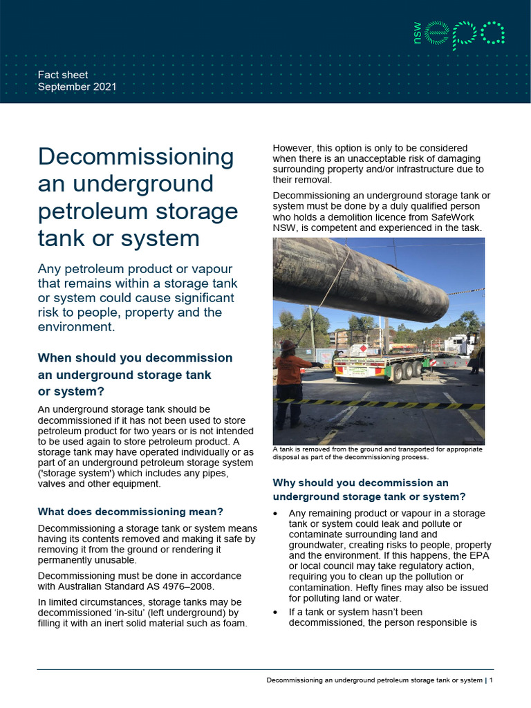 21p3279 Decommissioning Underground Petroleum Storage | PDF | Pollution ...