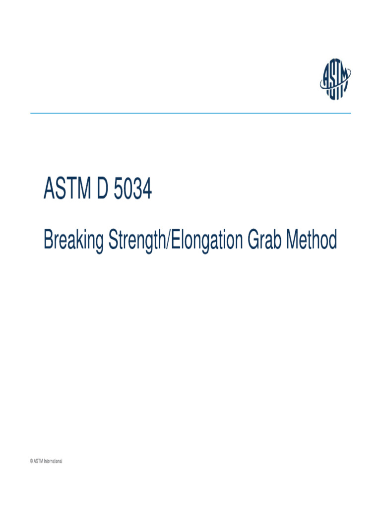 ASTM D5034 Breaking Strength & Elongation Grab Method | PDF