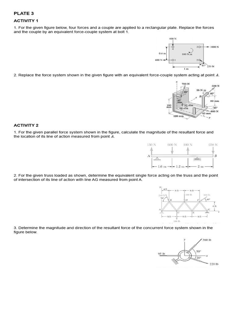 Resultant Forces and Equivalent Systems | PDF | Science & Mathematics