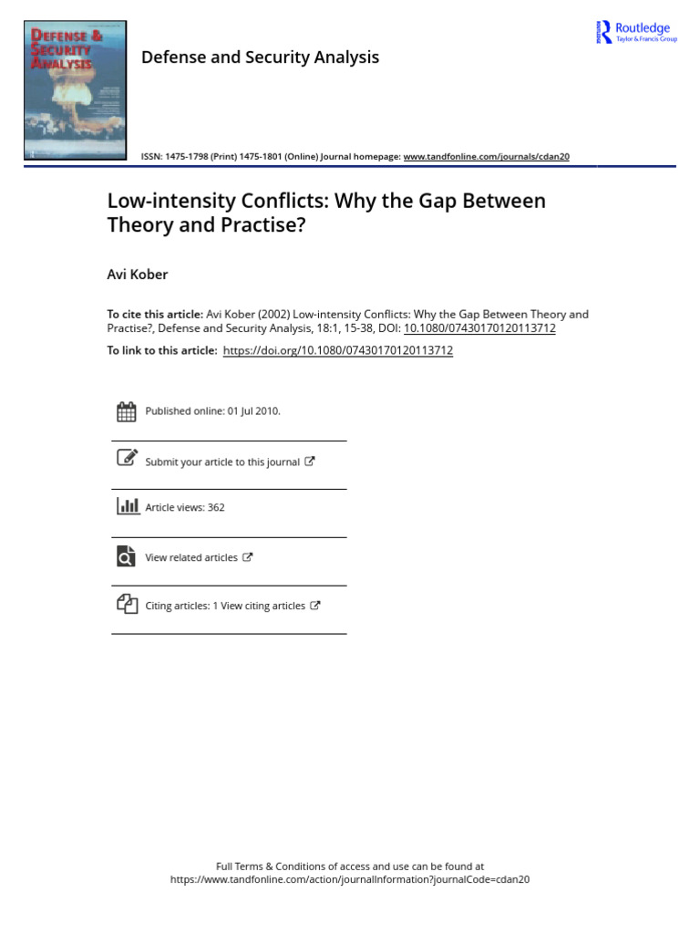 Low-Intensity Conflicts Why the Gap Between Theory and Practise ...