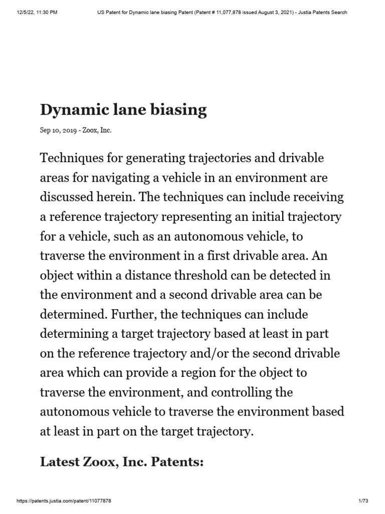 Dynamic Lane Biasing for Autonomous Vehicles | PDF | Inertial ...