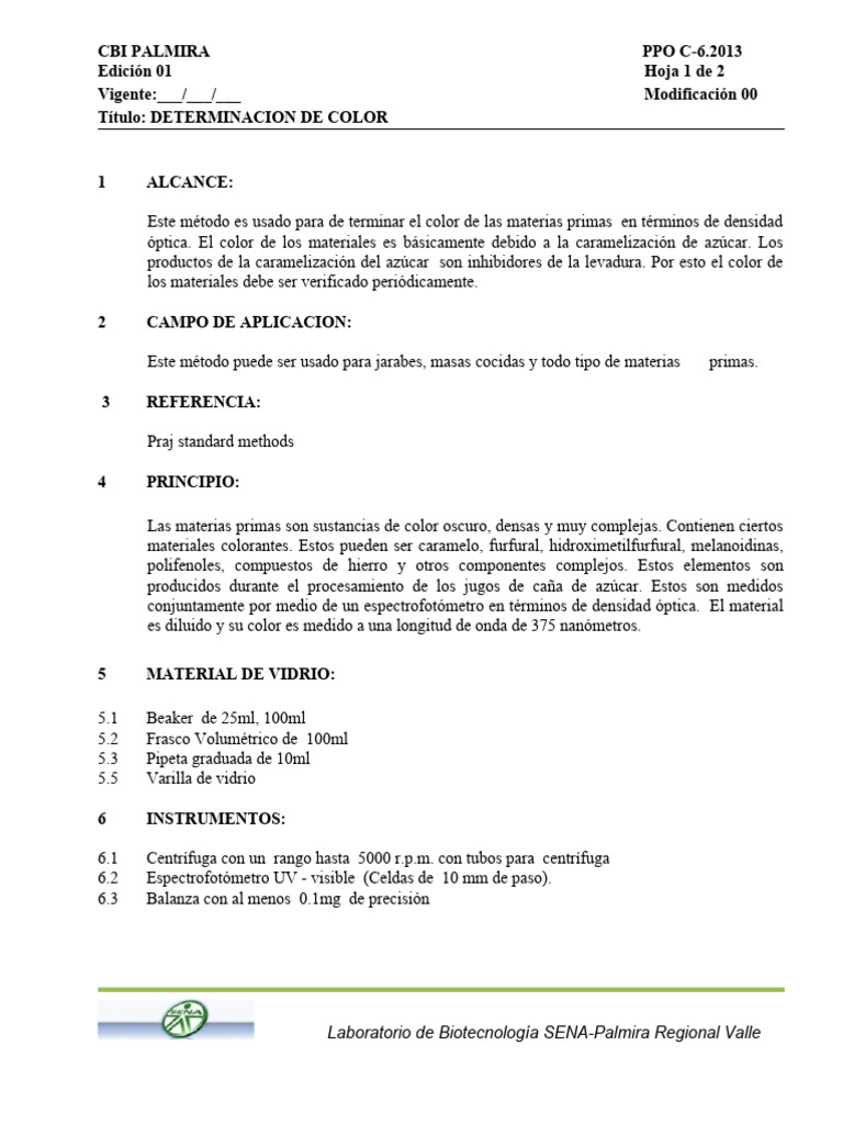 PPO Determinación de color | Descargar gratis PDF | Densidad | Color