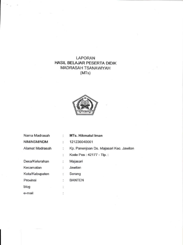 Rapor Affan Kelas 8 SMT 1 | PDF