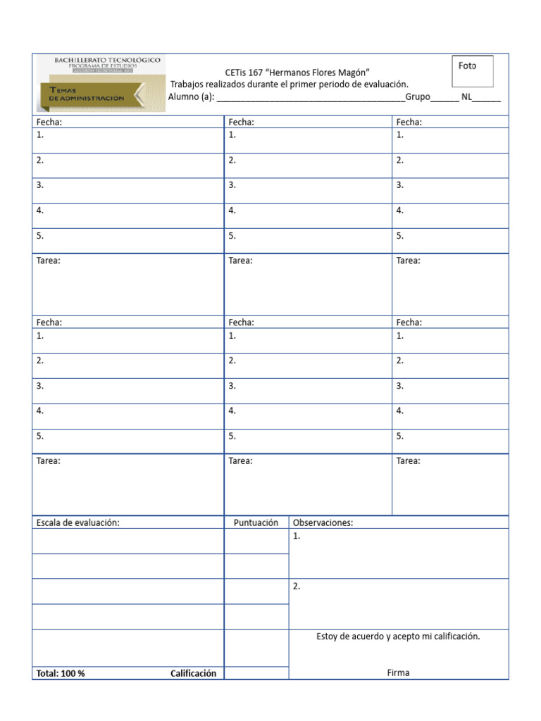 Hoja de Evaluaci-N | PDF