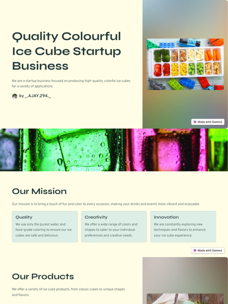 Quality Colourful Ice Cube Startup Business | PDF | Marketing | Economies