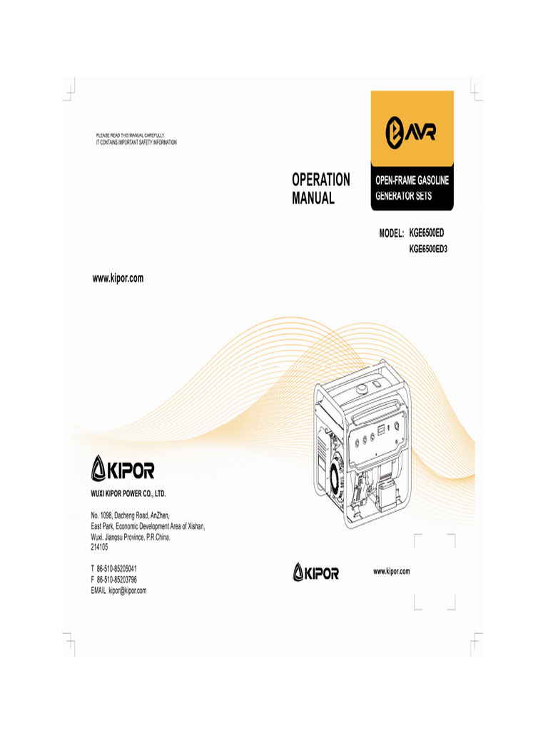 Generador Kipor | PDF | Generador eléctrico | Cambiar