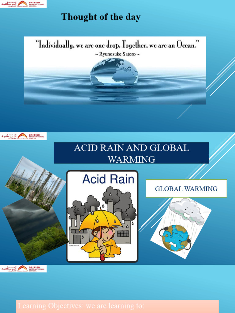 Acid Rain and Global Warming Overview | PDF | Climate Change | Natural ...