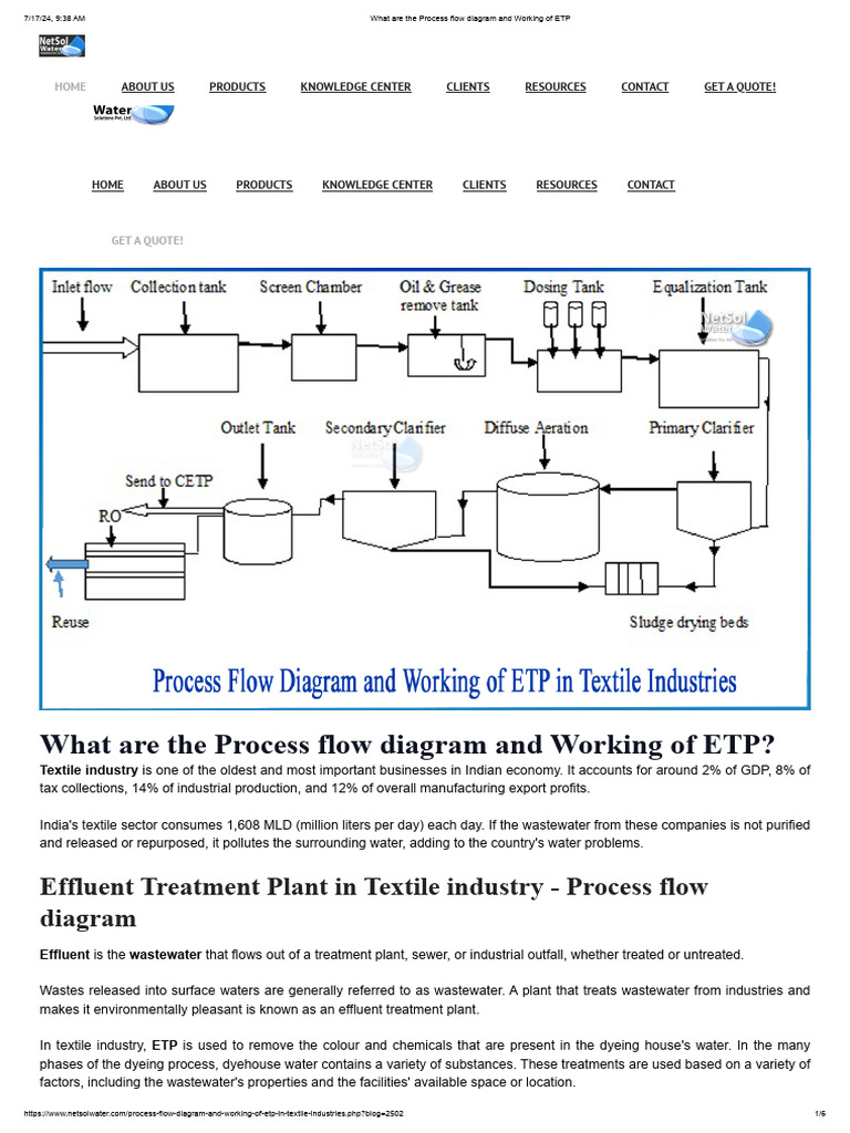 What Are The Process Flow Diagram and Working of ETP | PDF | Sewage Treatment | Effluent