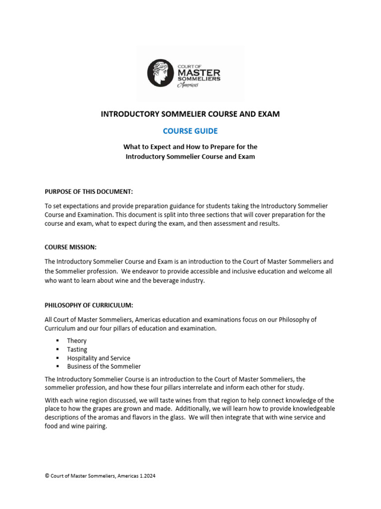 Introductory Sommelier Course Guide What To Expect | PDF | Wine | Grape