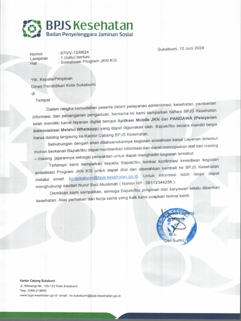 Sosialisasi Program JKN Kis Dinas Pendidikan | PDF
