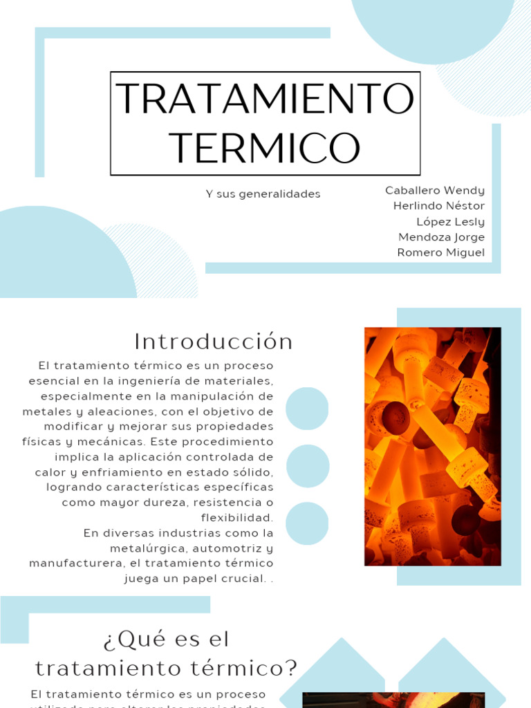 Presentacion Tratamiento Termico | PDF | Tratamiento a base de calor | Acero