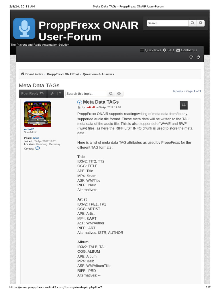 Meta Data TAGs | PDF | Metadata | Computing