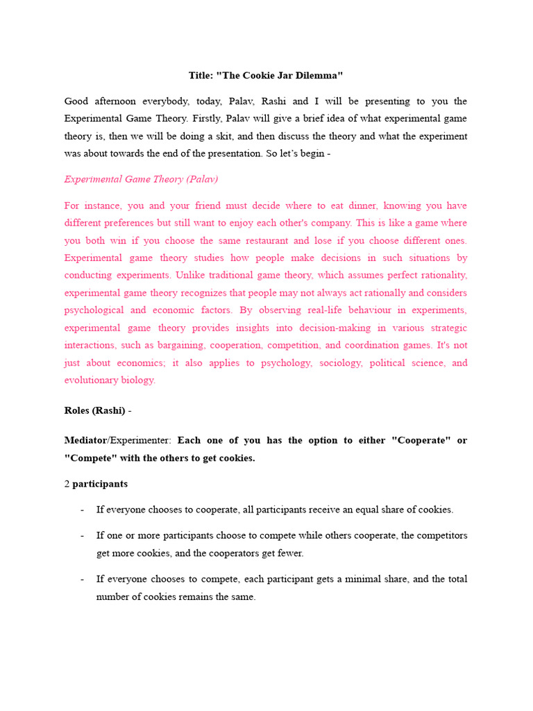 BE Script | PDF | Game Theory | Cooperation