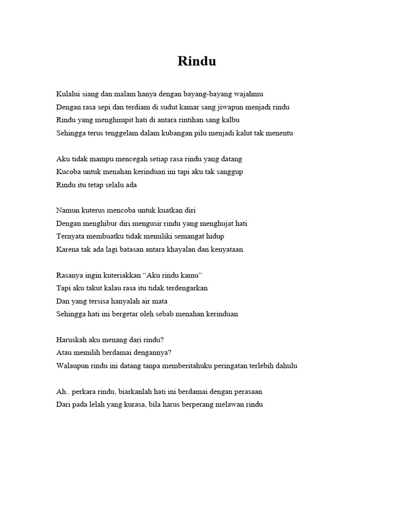 Puisi Rindu | PDF
