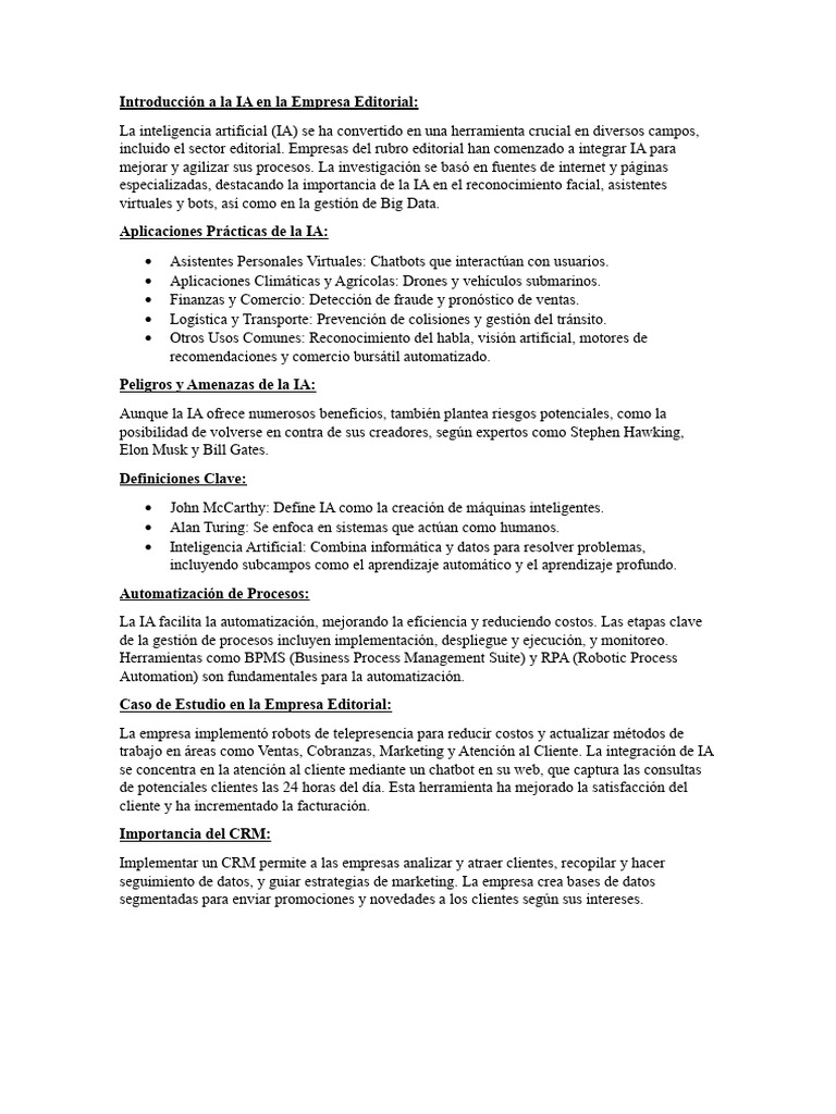 Resumen TP Grupo 1 | PDF | Inteligencia artificial | Inteligencia (IA) y semántica