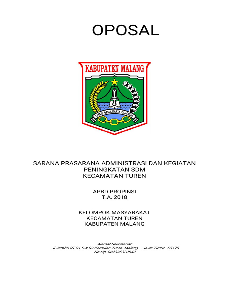 Permohonan Bantuan Peningkatan SDM Turen | PDF