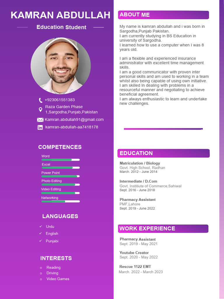 Kamran Abdullah CV 1 | PDF