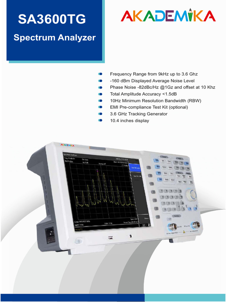3.6 GHZ Spectrum Analyzer With Tracking Gene .SA3600TG | PDF | Radio ...