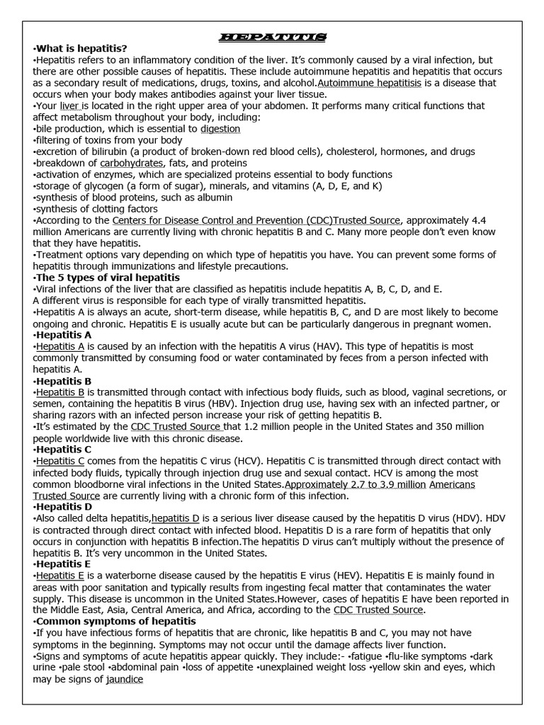 Hepatitis 1 | PDF | Hepatitis | Hepatitis B