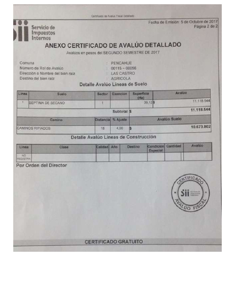Certificado de Avaluo fiscal (2) | PDF
