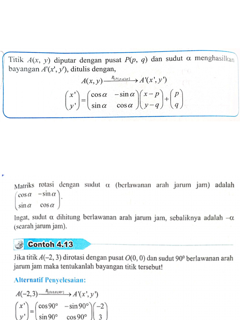 Rotasi (Perputaran) Kelas 11 Matematika Tingkat Lanjut | PDF