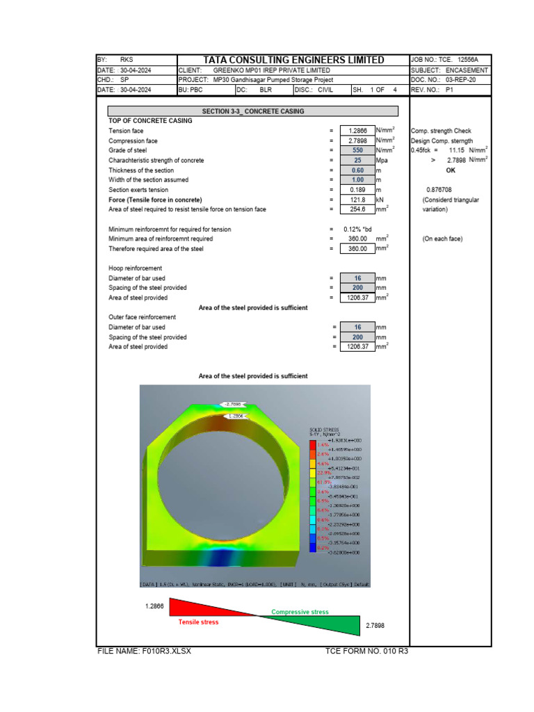 Annexure 2 - RCC Encasement Reinf Calculation-P1 | PDF | Concrete ...