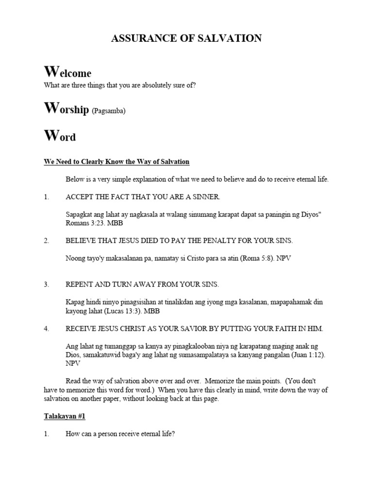 Assurance Eng | PDF | Assurance (Theology) | Salvation