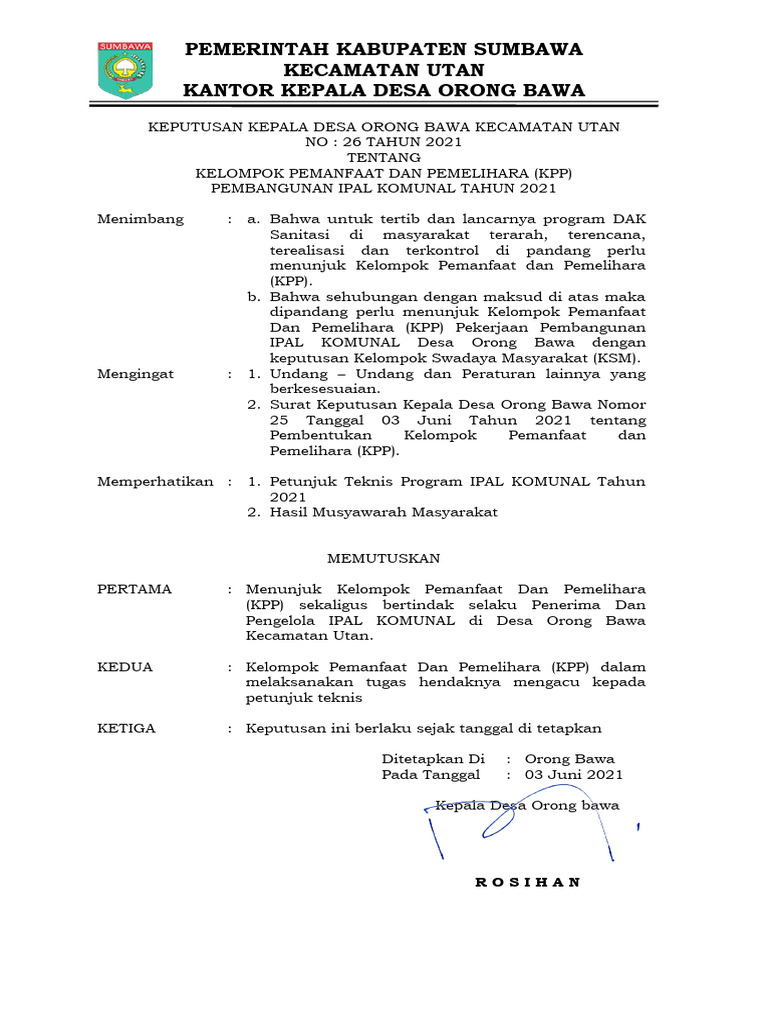 SK Pembentukan KPP | PDF