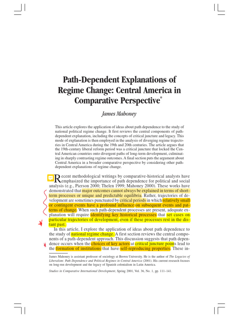 Path Dependence in Central American Regime Change | PDF | Institution ...