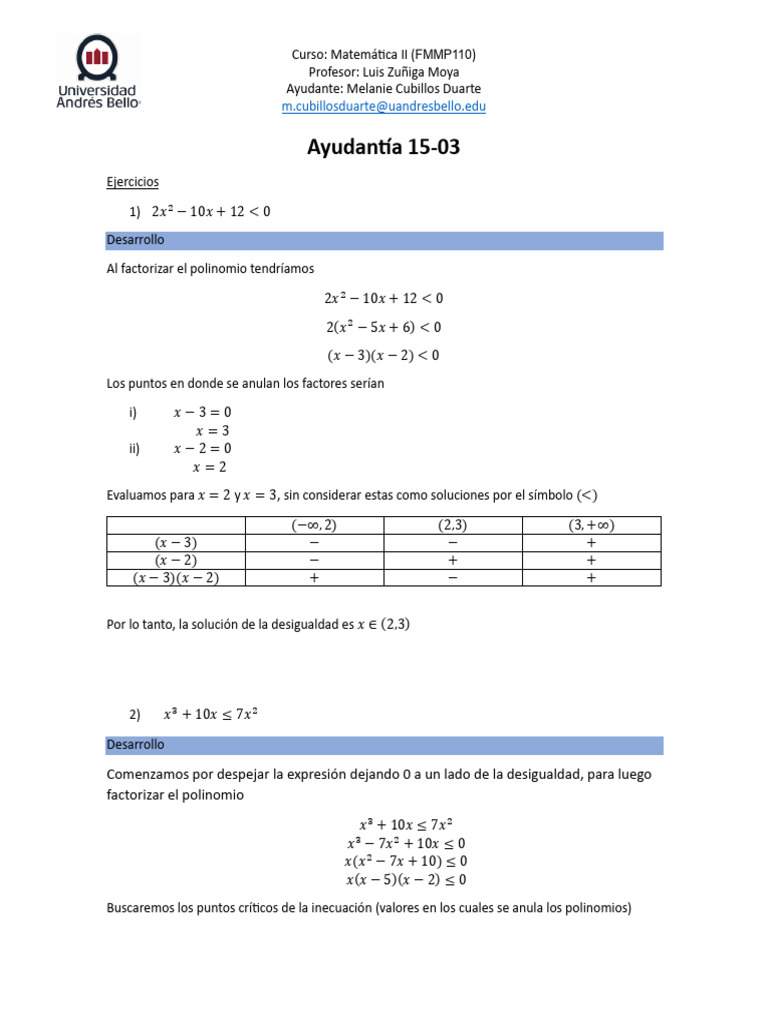 Matematicas 2 Ejercicios | PDF