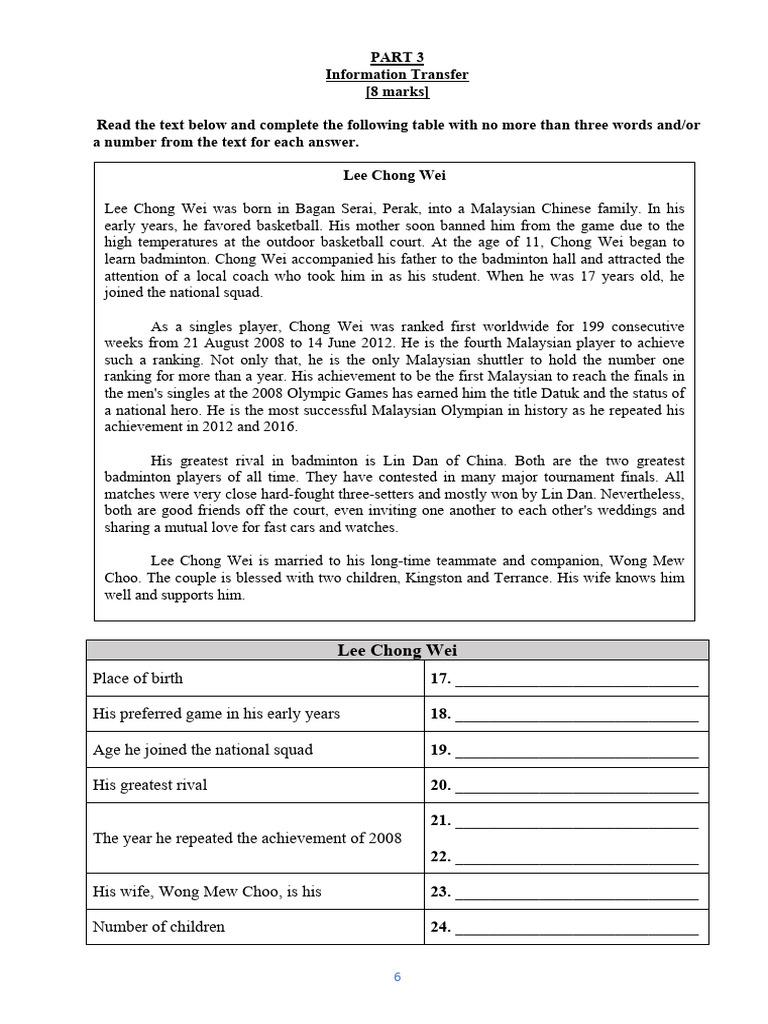 Exercise Form 1 & Form 2 | PDF