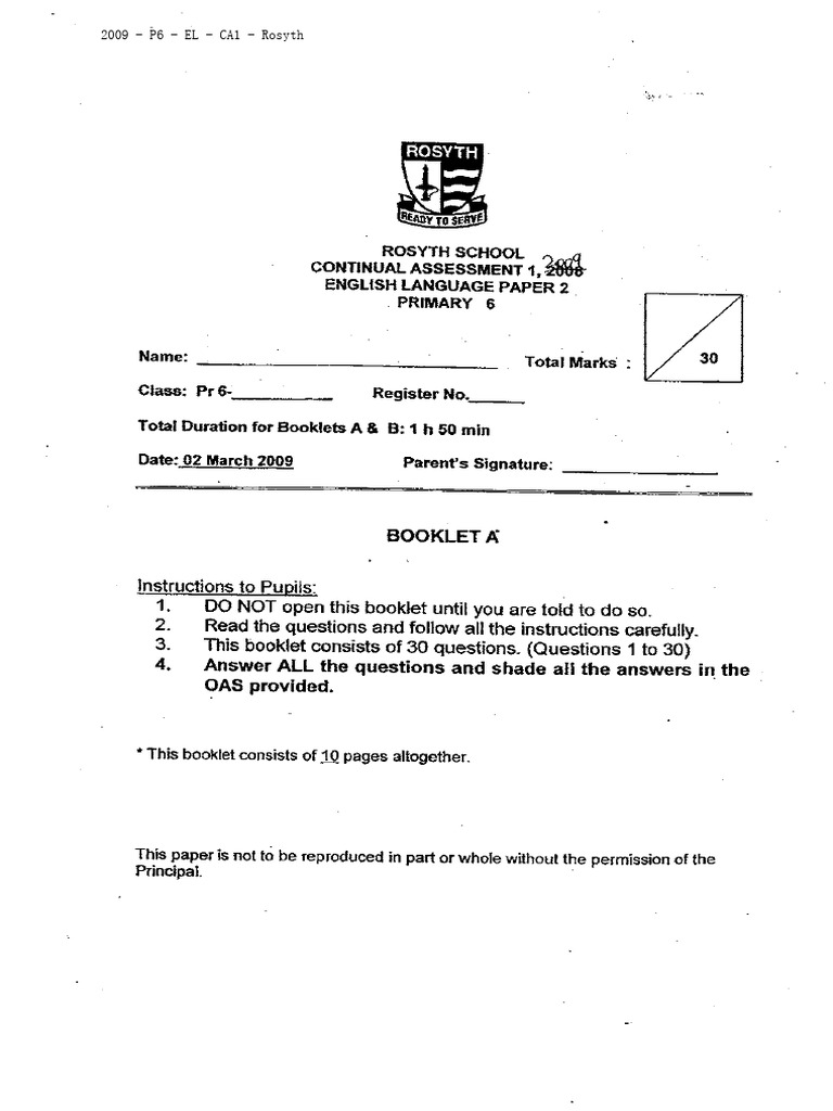 Y7 English Worksheet 5 (With Answer) | PDF