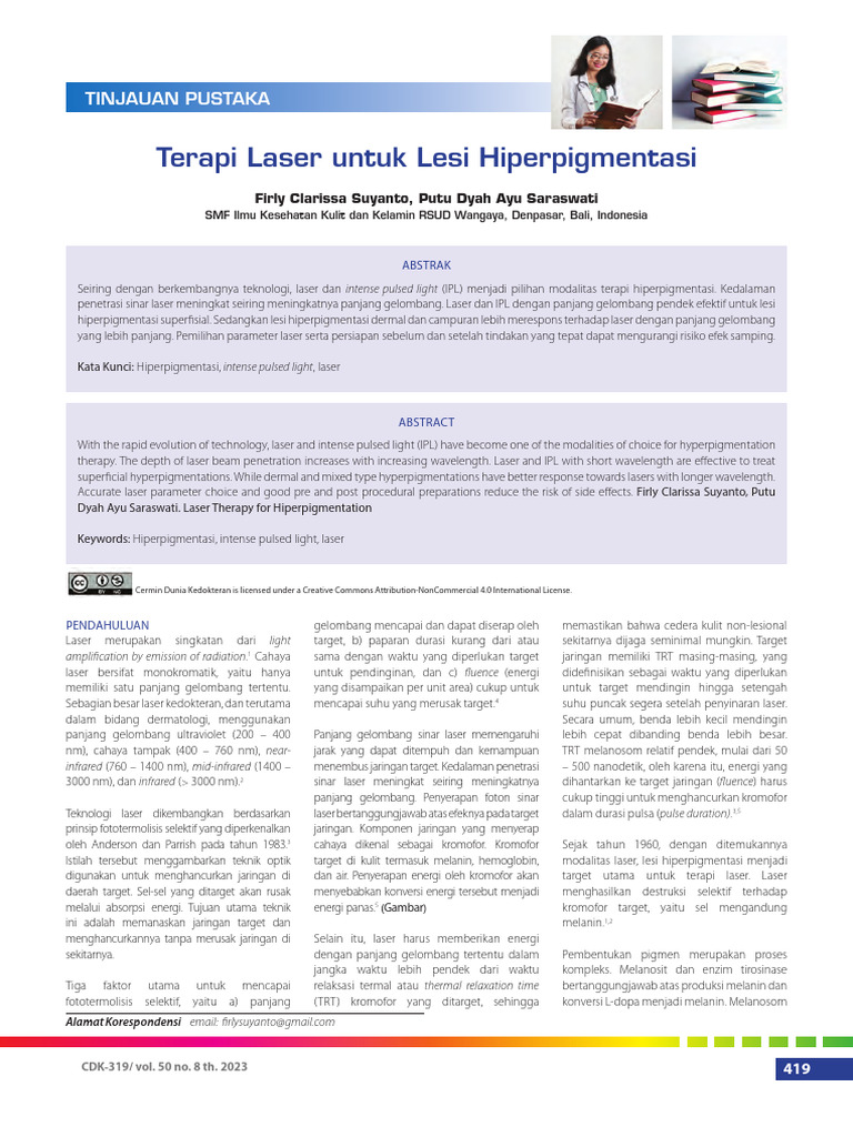 Terapi Laser Untuk Lesi Hiperpigmentasi | PDF | Sains & Matematika