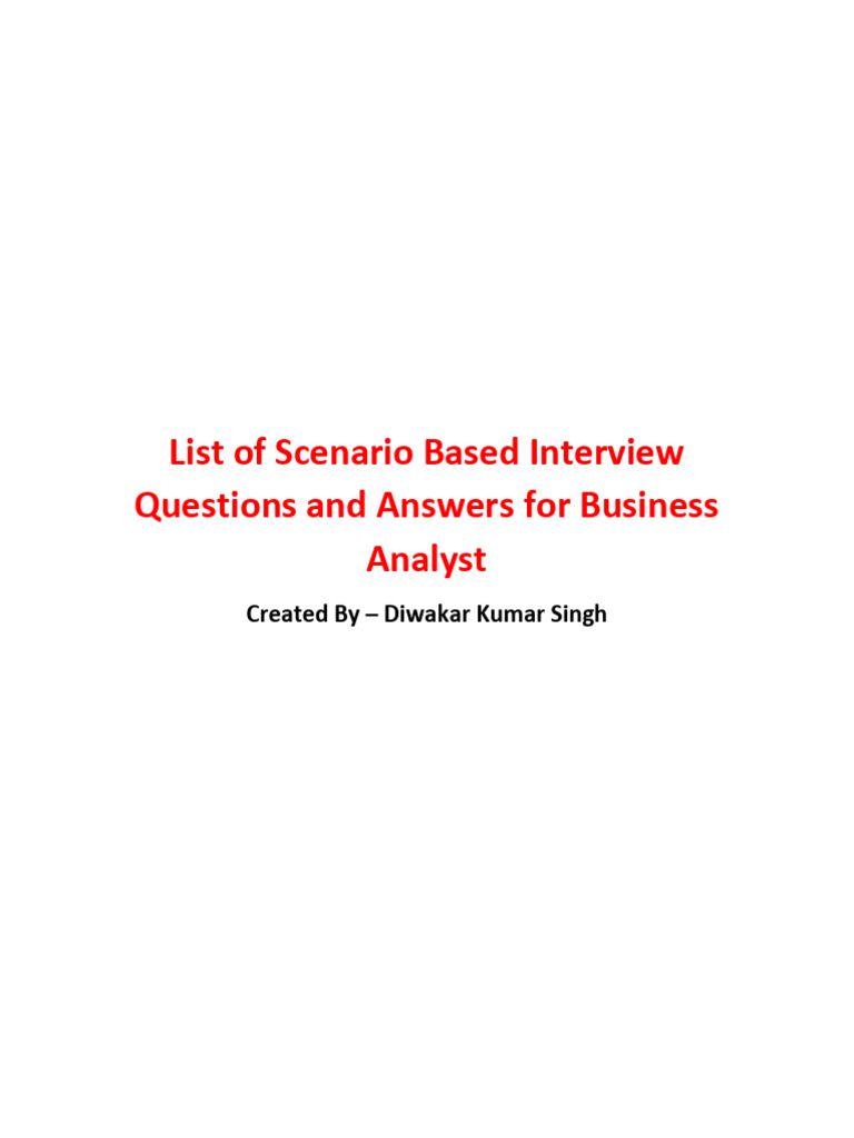 Business Analyst Interview Questions Guide | PDF | Feasibility Study ...