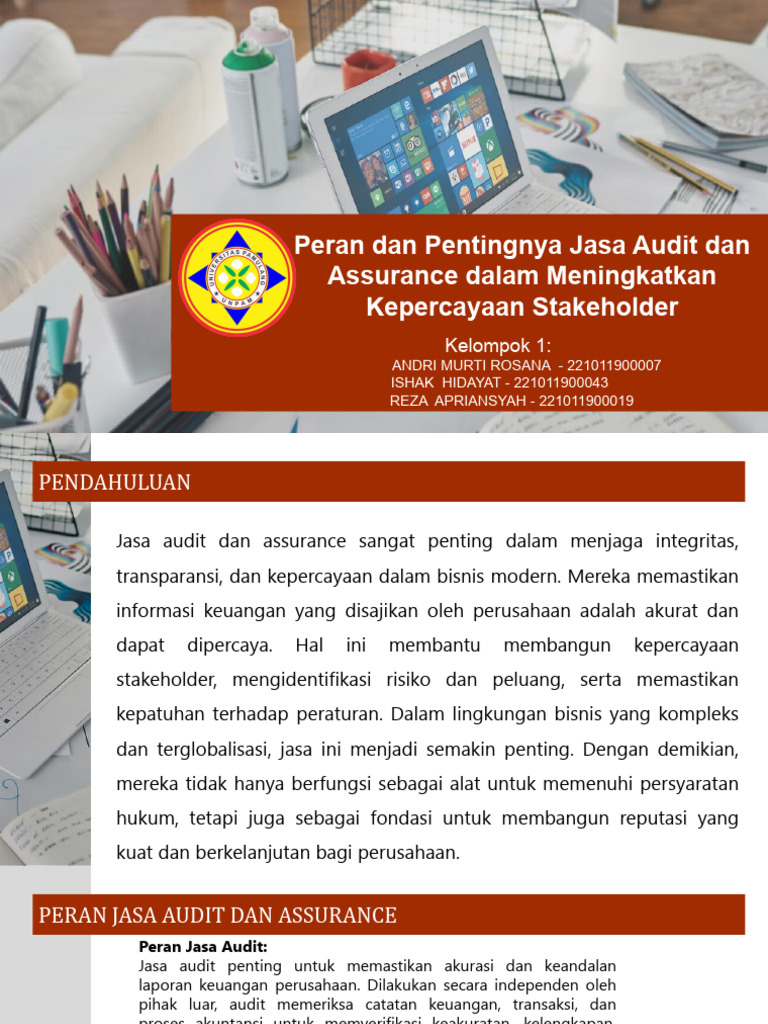 Peran Dan Pentingnya Jasa Audit Dan Assurance Dalam | PDF | Computing | Software