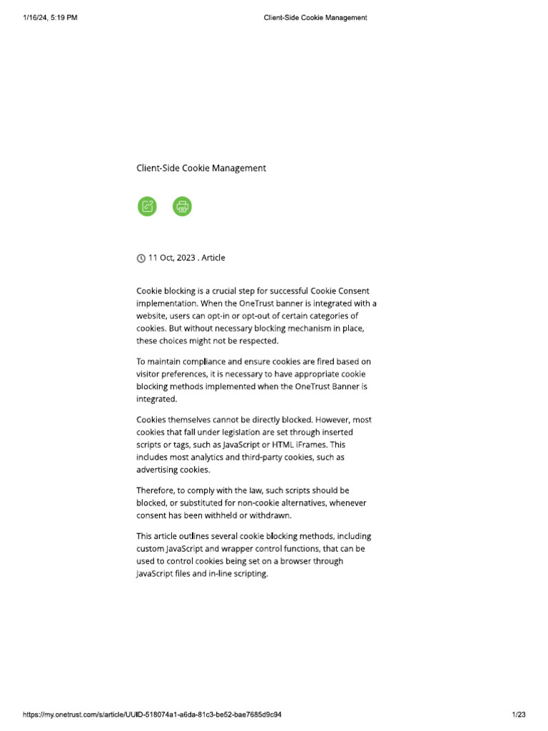 Client-Side Cookie Management | PDF
