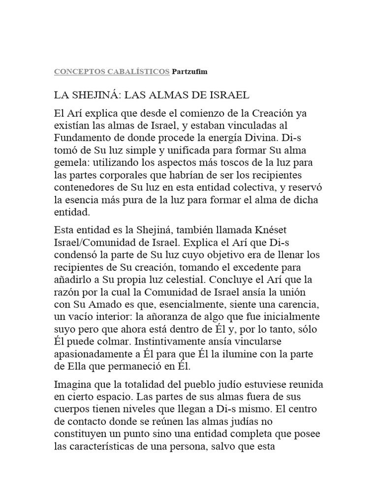 Partzufim: Entidades en Kabbalah | PDF | Creencia religiosa y doctrina