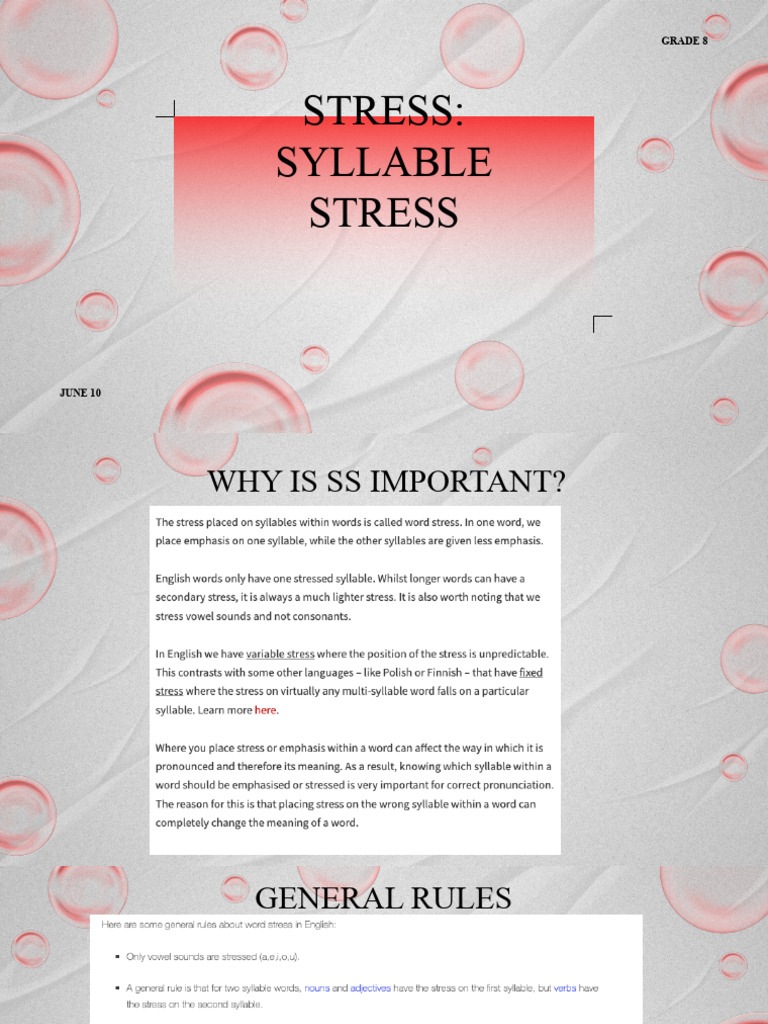 Syllable Stress | PDF | Sports & Recreation