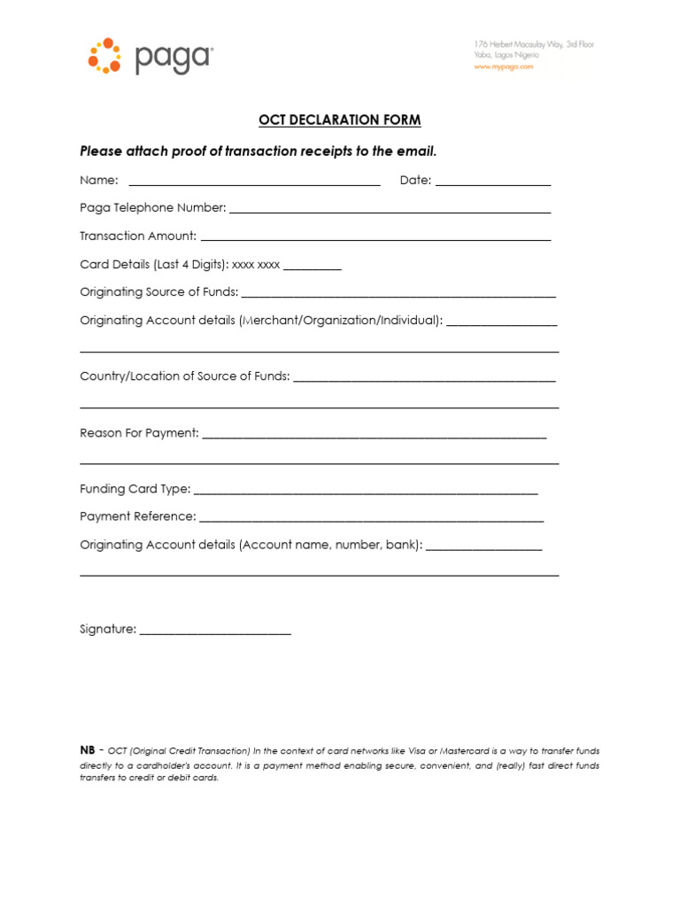 OCT Declaration Form Guide | PDF | Business | Law