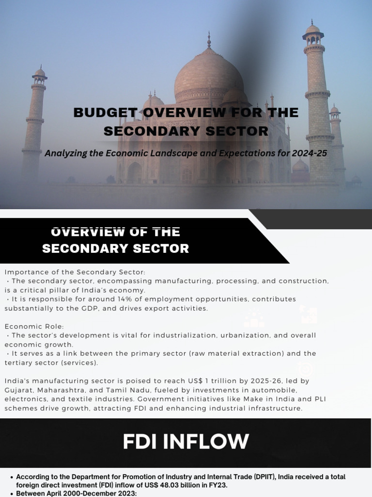 2024-25 Budget Insights for Secondary Sector | PDF | Infrastructure | Taxes