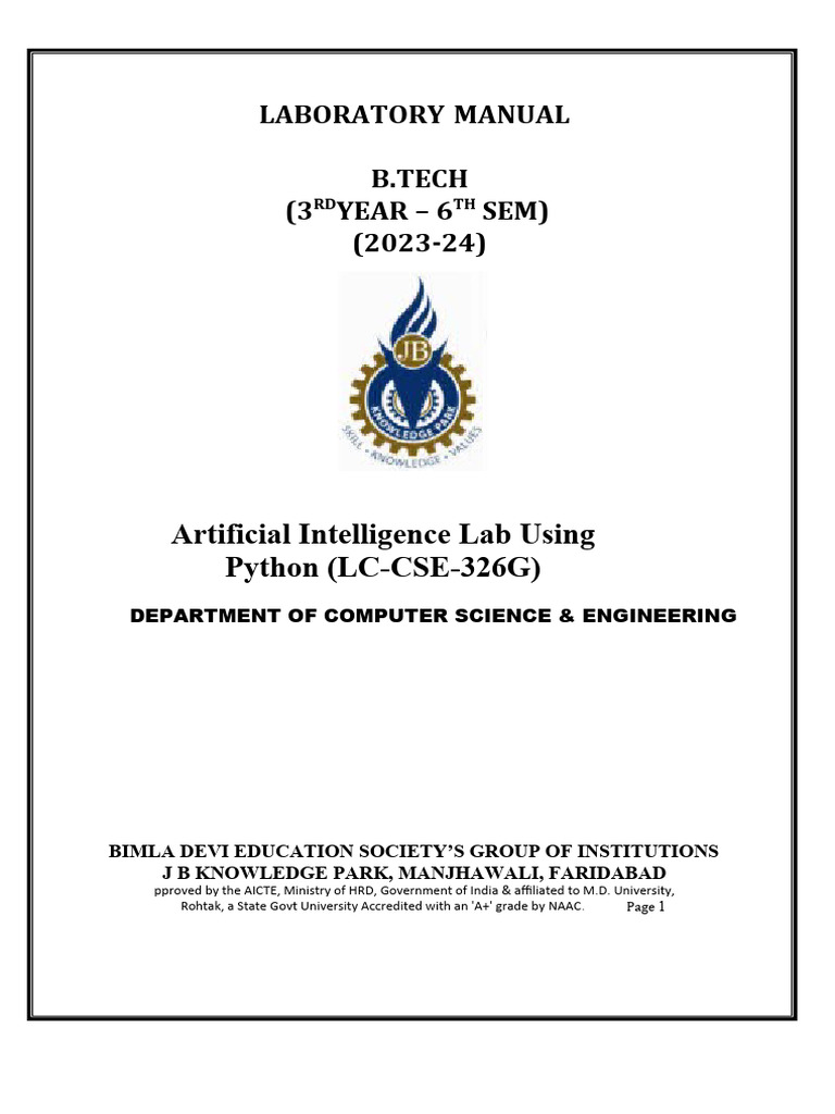 Ai Using Python Lab | PDF | Theoretical Computer Science | Computer ... Ai Using Python Lab | PDF | Theoretical Computer Science | Computer ...