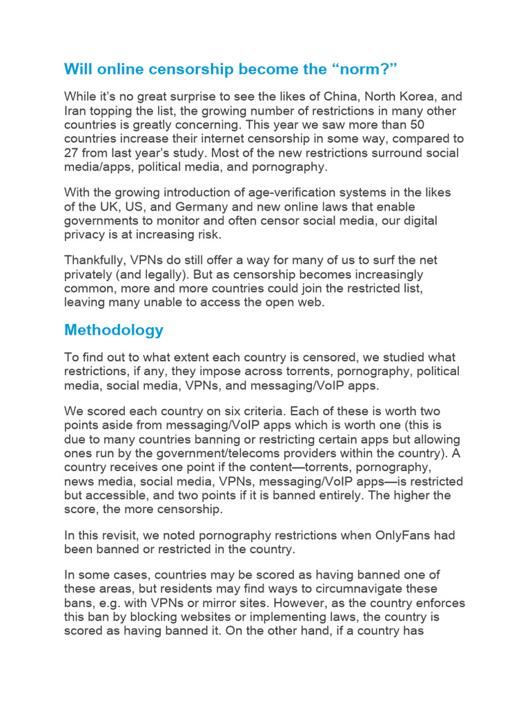 Global Internet Censorship Trends | PDF | Censorship | Telecommunications